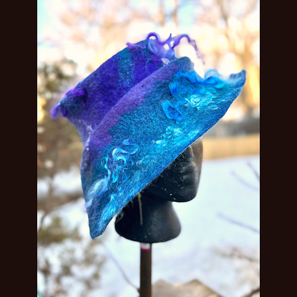 Felted bucket hat with 24” large - Mynoush